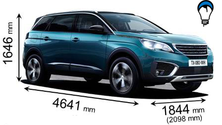Automotive dimensions: Peugeot 5008 - 2017 | SIYARAXESS